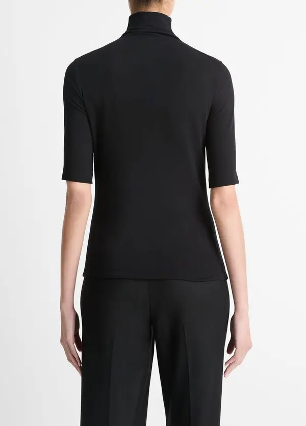Vince Elbow-sleeved Turtleneck Top