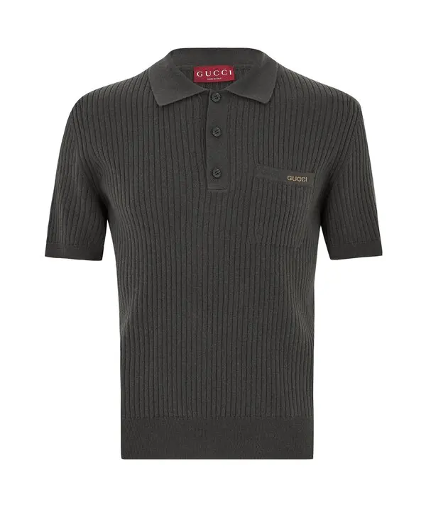 Gucci Polo Knitted Top - Black