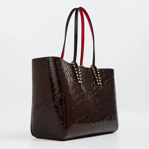 CHRISTIAN LOUBOUTIN Crocodile-embossed Leather Tote Bag With Gold-tone Studs