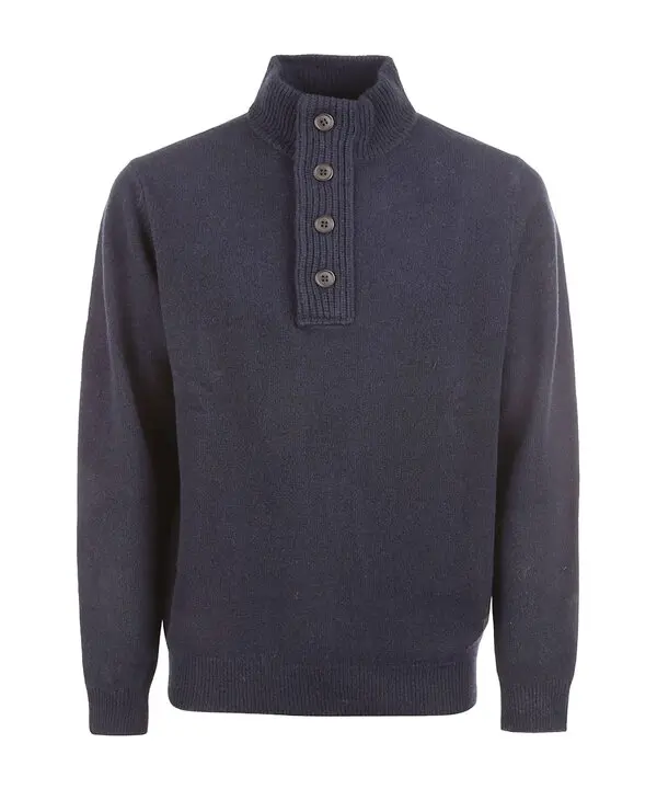 Barbour High-neck Half Buttoned Knit Jumper
