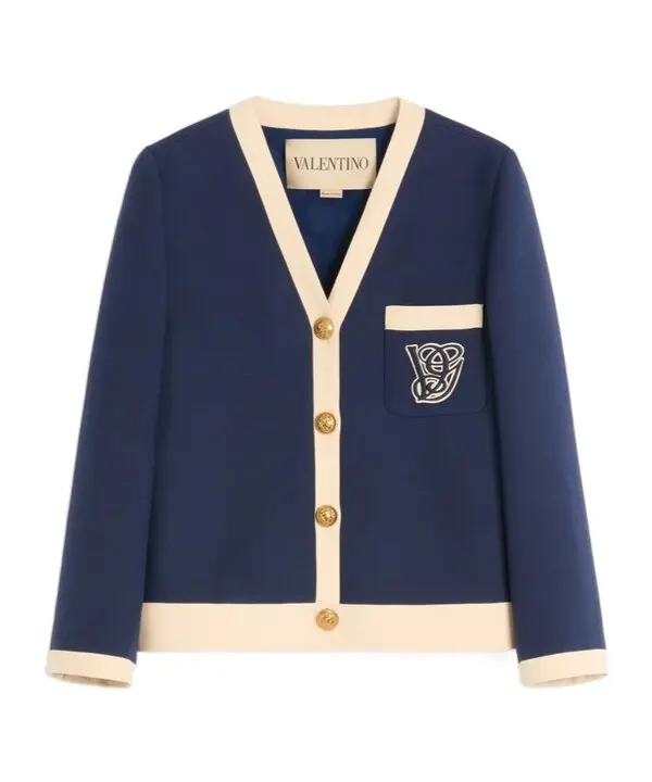 Valentino Garavani V-neck Button-up Blazer - Blue