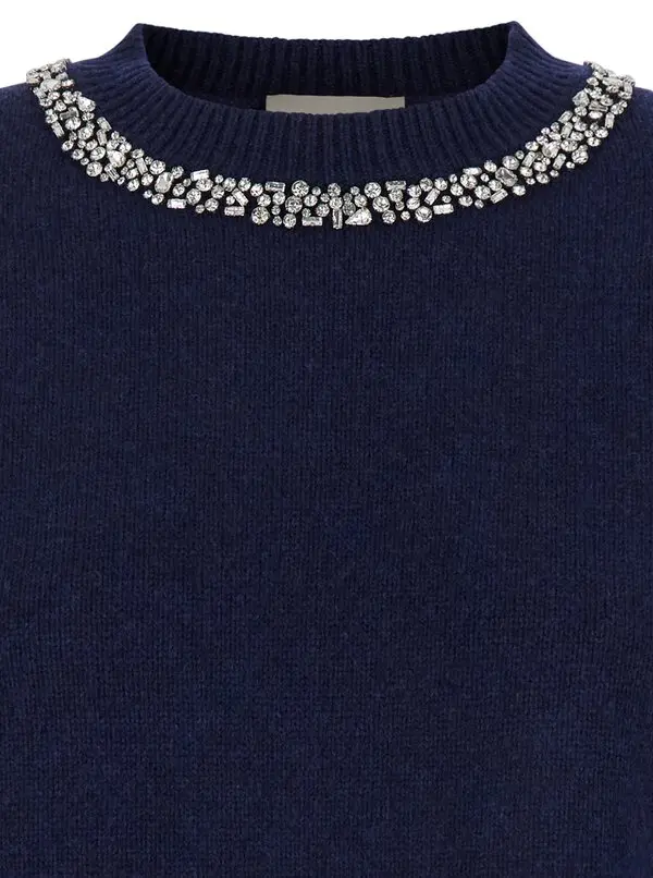 SEMICOUTURE Sofia Embellished Crew Neck Jumper