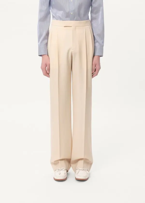 Valentino Garavani Pleat Detailed Wide Leg Trousers