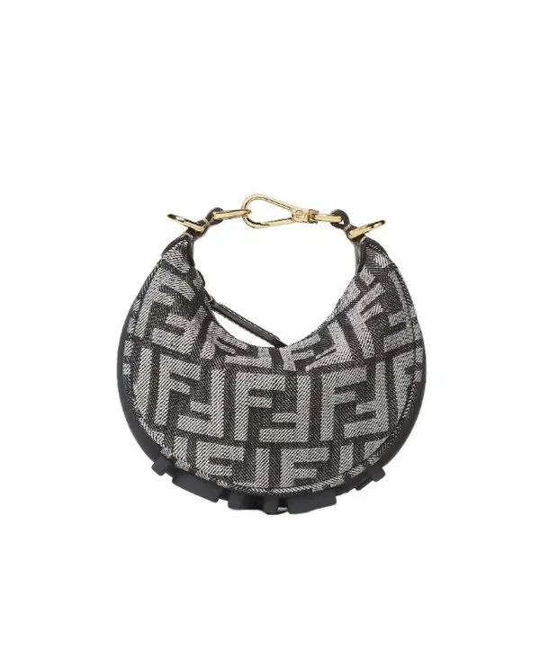 Fendi Nano Graphy Ff Jacquard Hobo Bag - Dark Blue