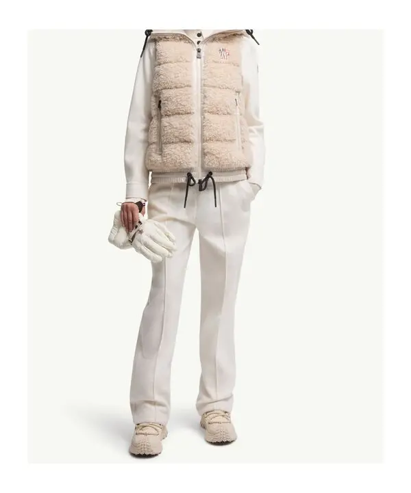 Moncler Teddy Hooded Insulated Vest - Light Beige