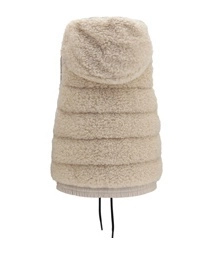 Moncler Teddy Hooded Insulated Vest - Light Beige