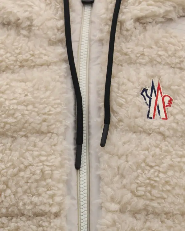 Moncler Teddy Hooded Insulated Vest - Light Beige
