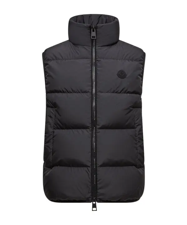 Moncler Gabas Down Vest With Stand Collar And Zip Closure
