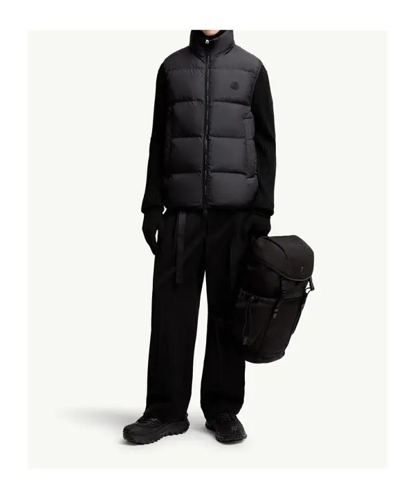 Moncler Gabas Down Vest With Stand Collar And Zip Closure