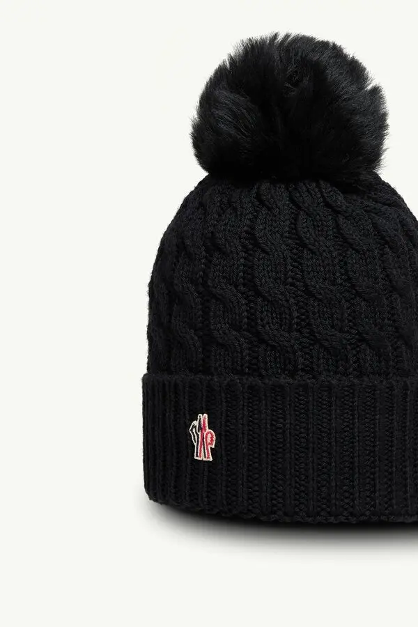 Moncler Wool Beanie With Pom Pom