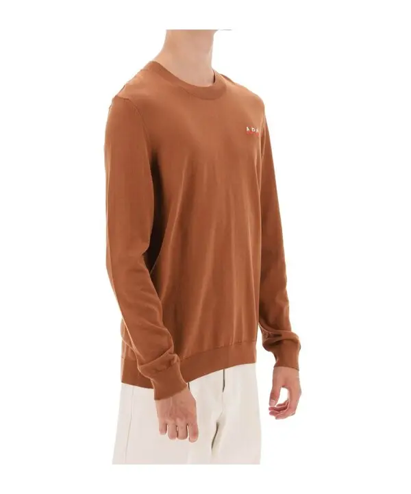 A.p.c. Logo Embroidered Knit Jumper - Brown