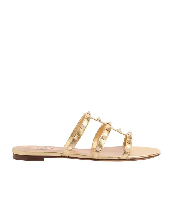 Valentino Garavani Rockstud Slip-on Sandals - Bronze