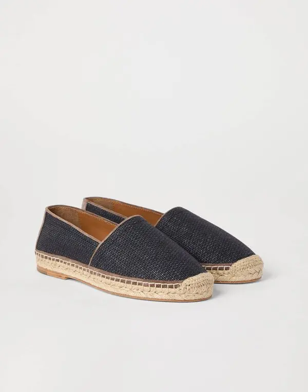Brunello Cucinelli Canvas Espadrilles With Leather Trim