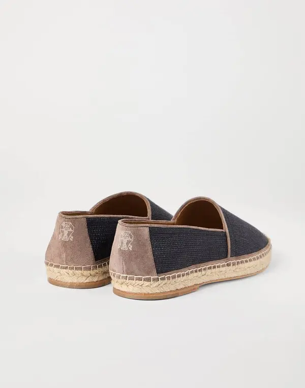 Brunello Cucinelli Canvas Espadrilles With Leather Trim