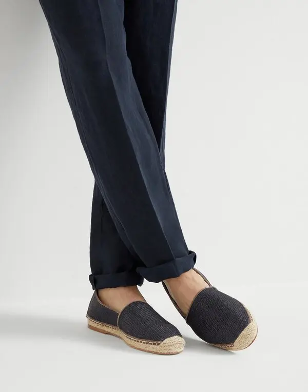 Brunello Cucinelli Canvas Espadrilles With Leather Trim