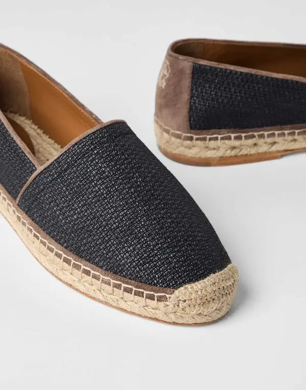 Brunello Cucinelli Canvas Espadrilles With Leather Trim