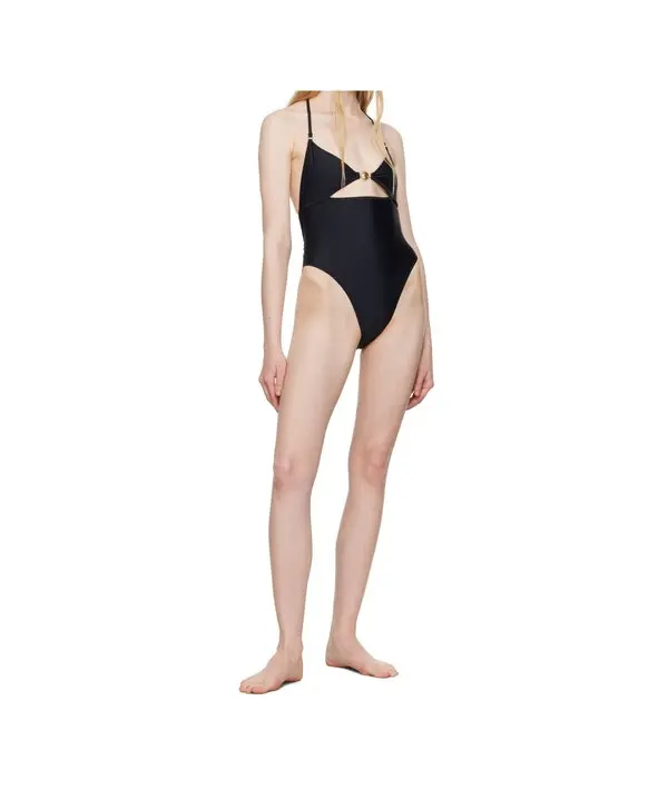 MARINE SERRE Jersey One-piece Swimsuit - Nude