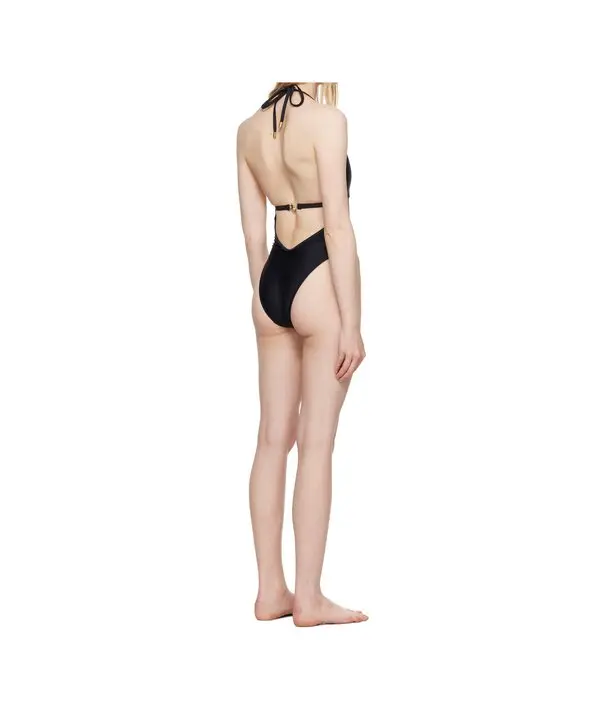 MARINE SERRE Jersey One-piece Swimsuit - Nude