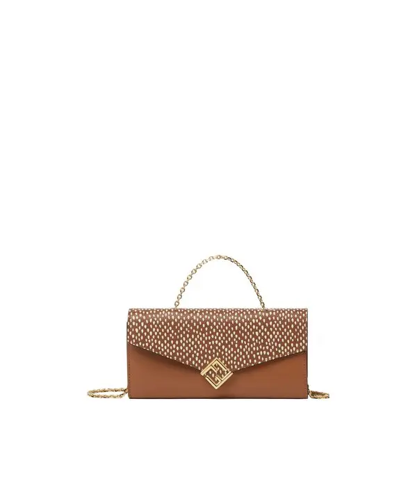 Fendi Ff-logo Chain-strap Leather Mini Bag - Brown