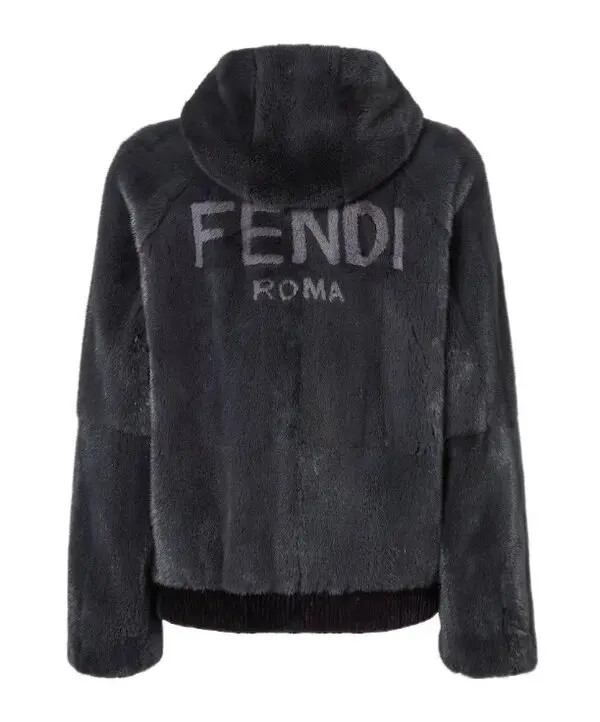 Fendi Logo Detailed Hooded Reversible Jacket