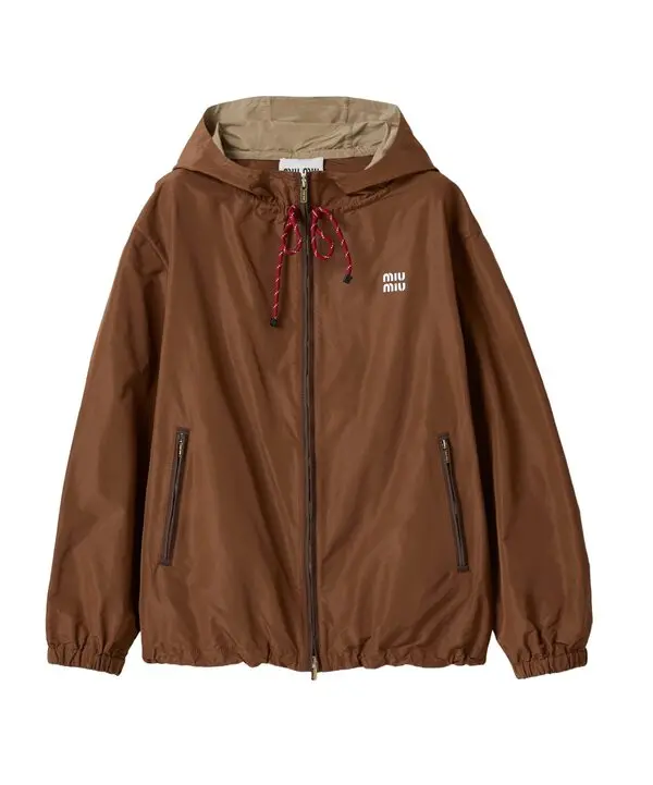 Miu Miu Technical Fabric Hoodie Jacket