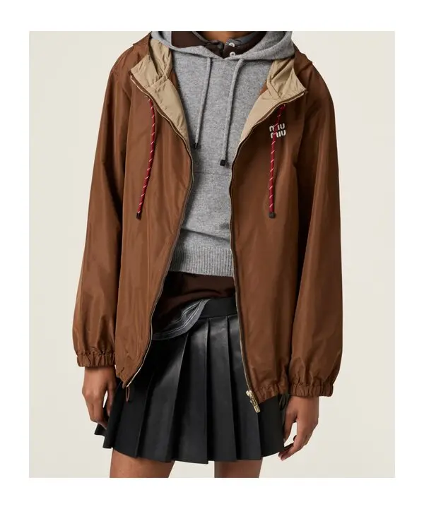 Miu Miu Technical Fabric Hoodie Jacket