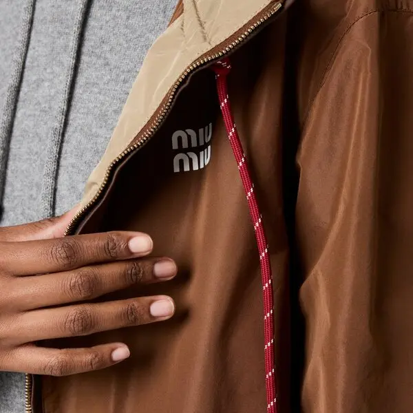 Miu Miu Technical Fabric Hoodie Jacket