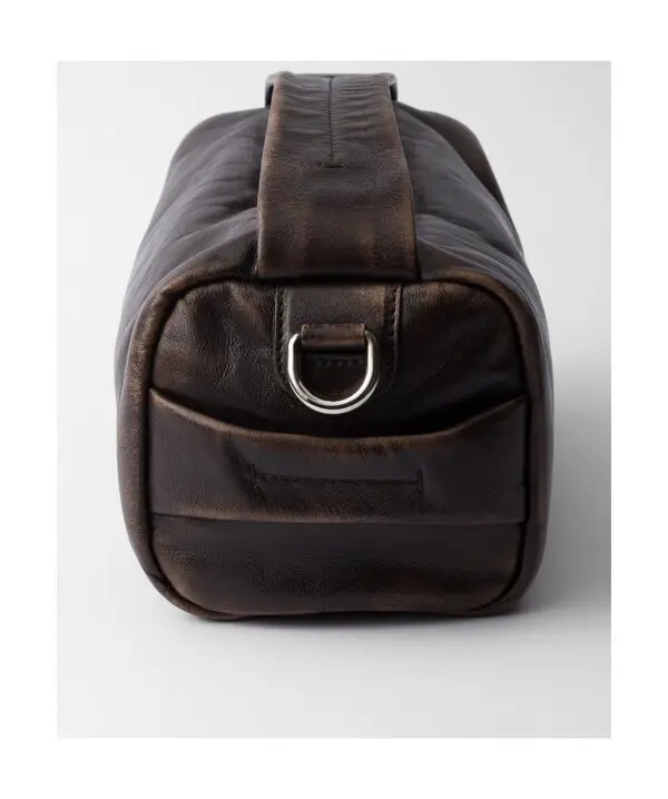 Prada Logo-detailed Zip-up Shoulder Bag - Dark Brown