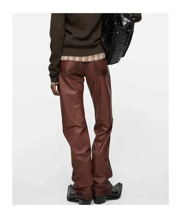 Acne Studios Faded Effect Full-grain Lamb Leather Trousers