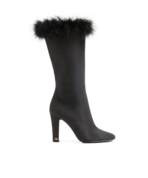 Valentino Garavani Hotty Shantung Feather Boots