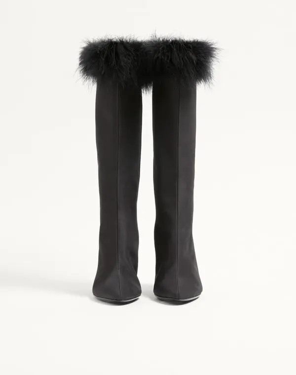 Valentino Garavani Hotty Shantung Feather Boots
