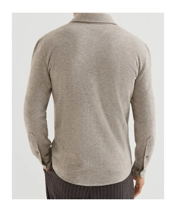 Brunello Cucinelli Virgin Wool, Cashmere And Silk Knit Shirt