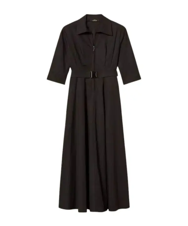 TWINSET Belted Poplin Midi Dress
