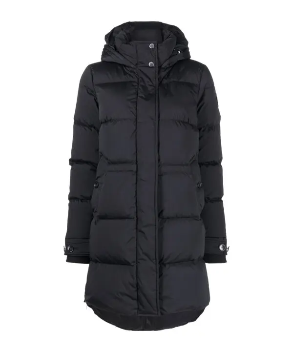 Woolrich Hooded Down Jacket With Zip And Button Details