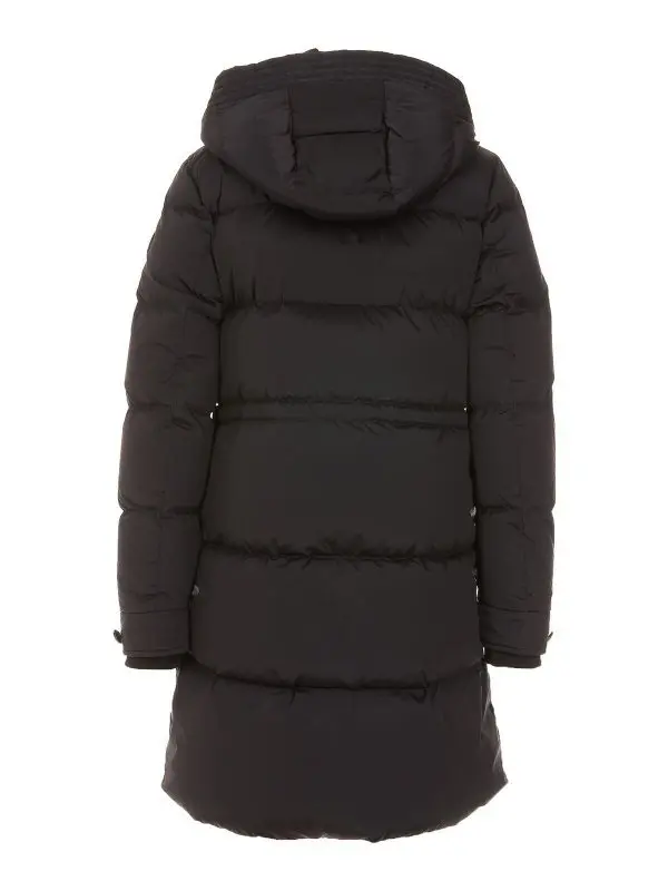 Woolrich Hooded Down Jacket With Zip And Button Details