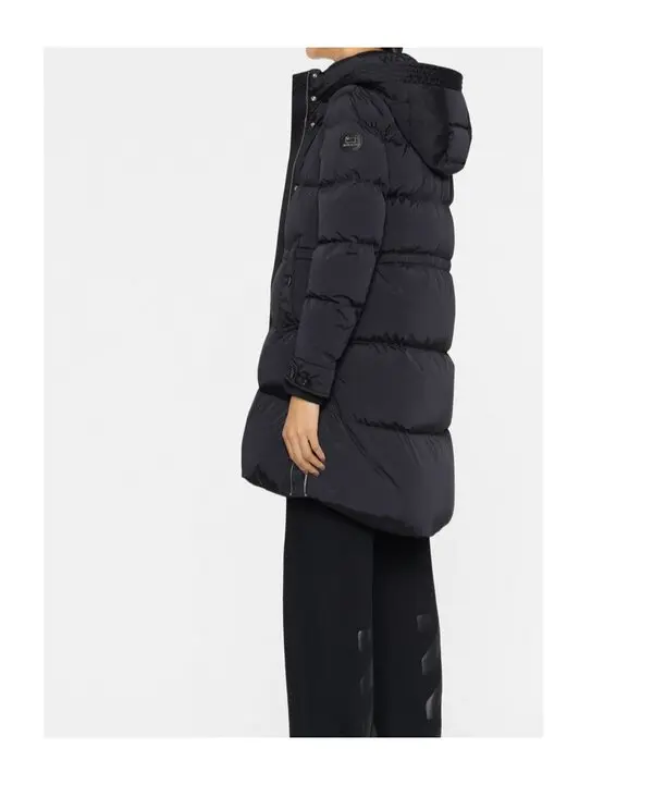 Woolrich Hooded Down Jacket With Zip And Button Details