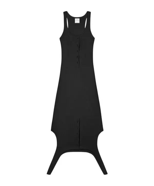 COURREGES Button-front Ribbed Dress
