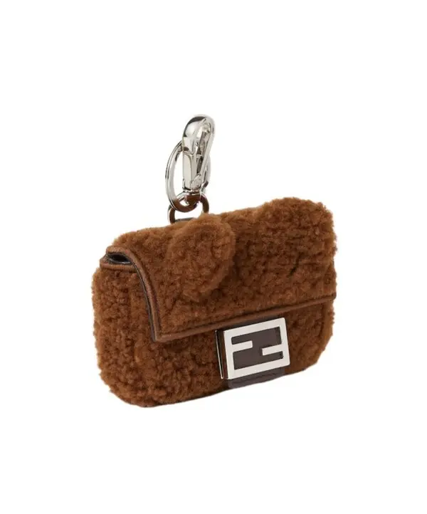 Fendi Dark Shearling Charm - Brown