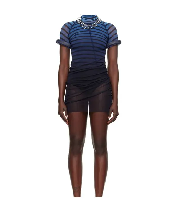 JEAN PAUL GAULTIER Striped 3d Dress - Red