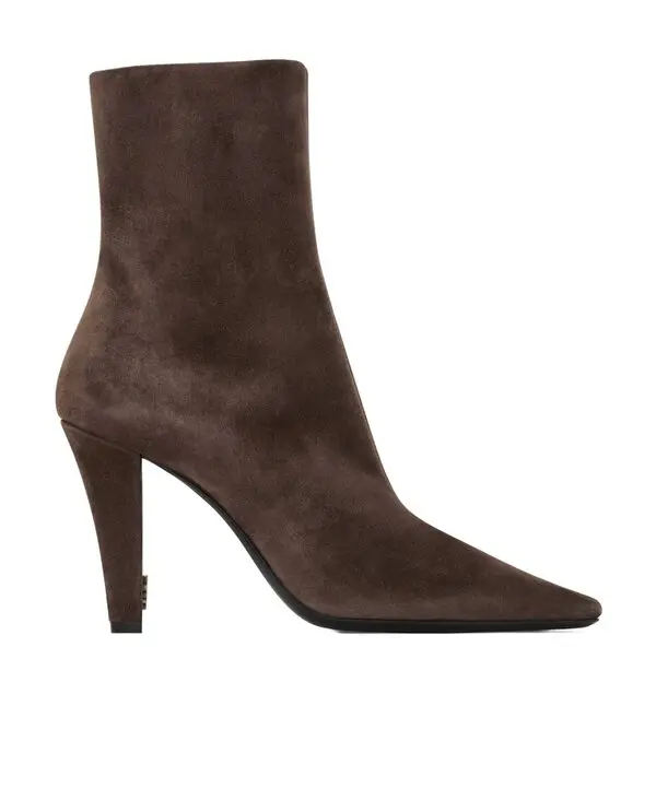 Saint Laurent Jill Suede Ankle Boots