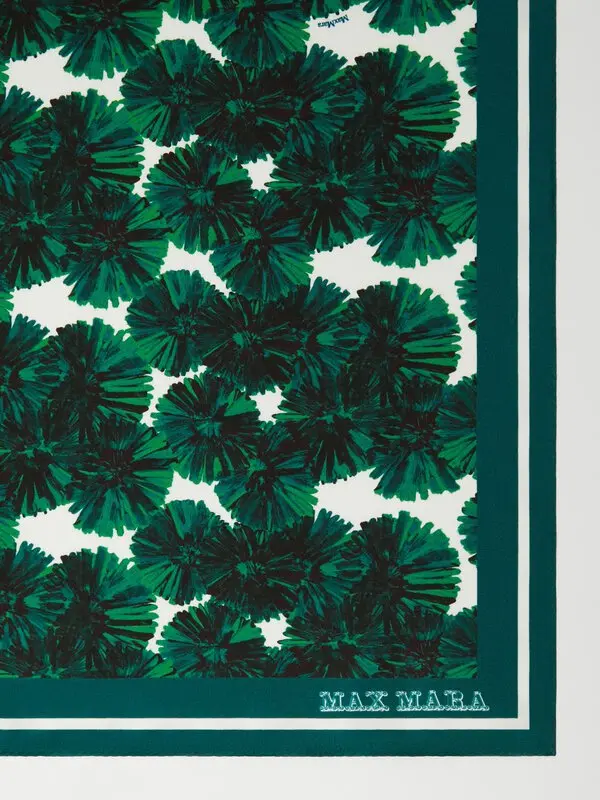 Max Mara Printed Silk Scarf - Emerald