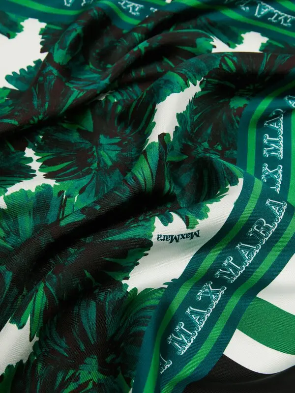 Max Mara Printed Silk Scarf - Emerald