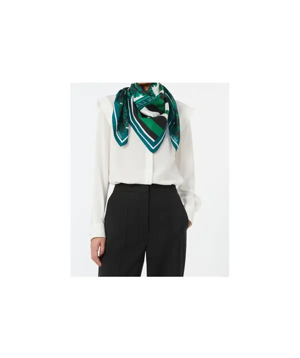 Max Mara Printed Silk Scarf - Emerald