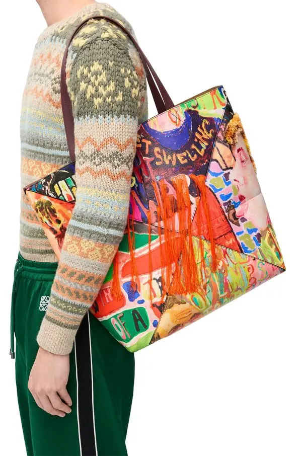 Loewe Xl Puzzle Fold Tote In Classic Calfskin