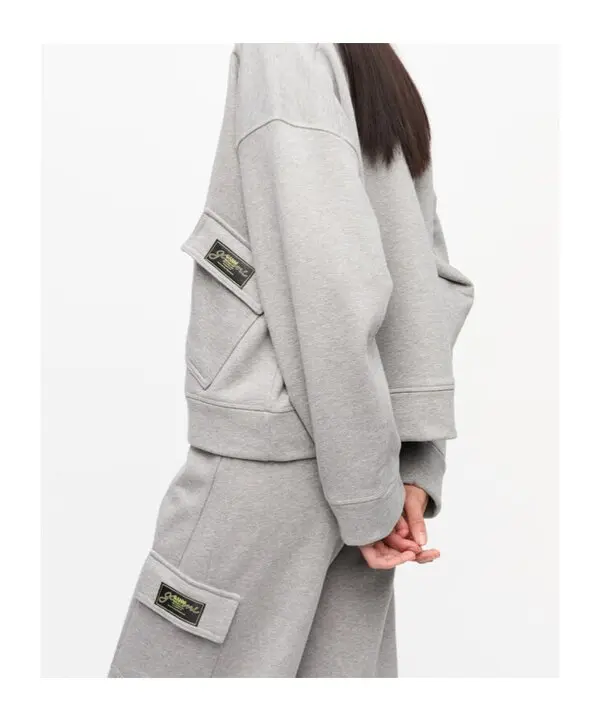GANNI Crewneck Oversized Sweatshirt With Asymmetrical Pockets