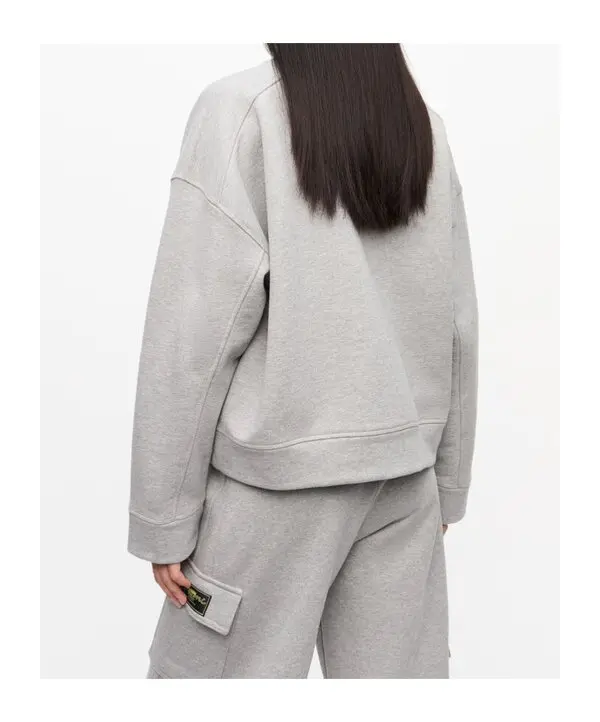 GANNI Crewneck Oversized Sweatshirt With Asymmetrical Pockets