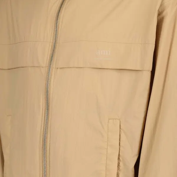 AMI Paris Logo Printed Zipped Bomber Jacket