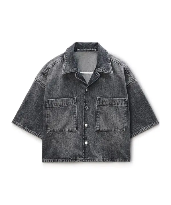 Alexander Wang Cropped Boxy Short-sleeve Shirt