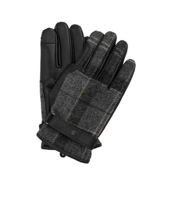 Barbour Leather-panelled Tweed Gloves