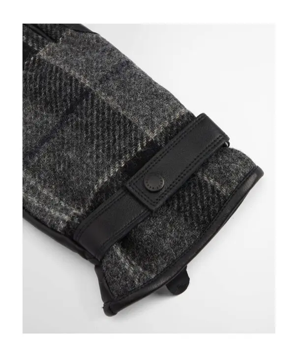 Barbour Leather-panelled Tweed Gloves